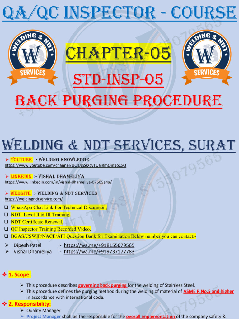 STD-InSP-05 (Back Purging Procedure) | PDF