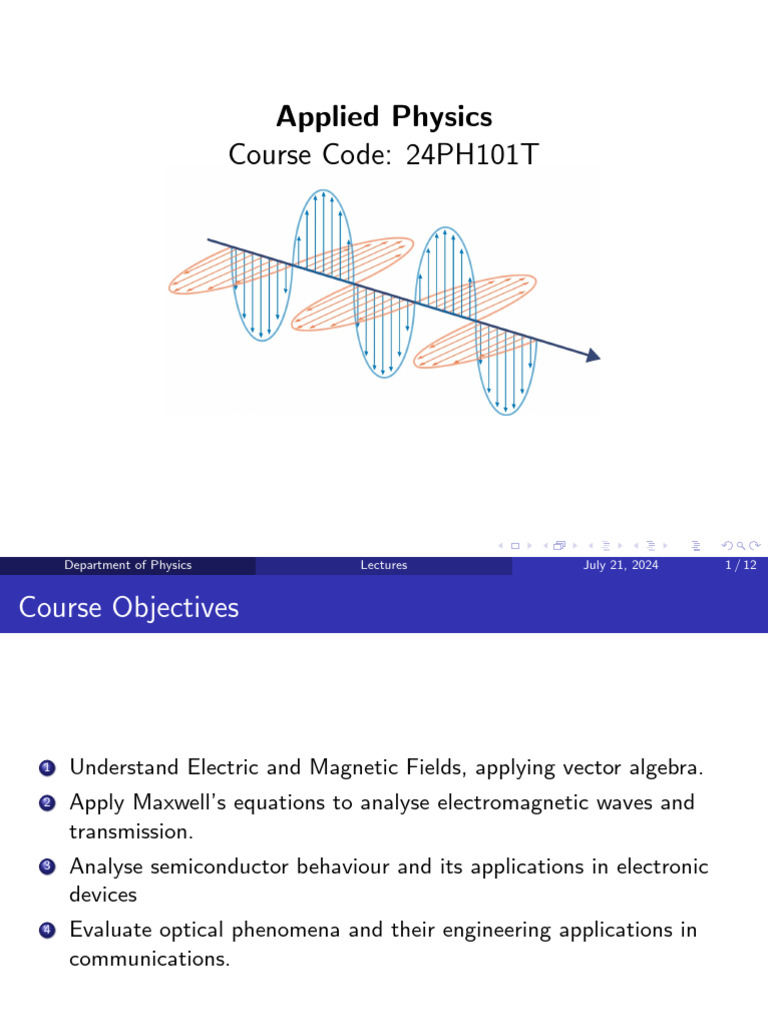 Applied Physics Introduction | PDF