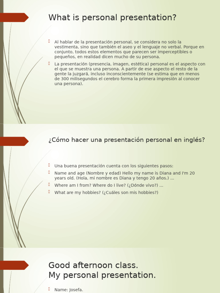 My Personal Presentation. | PDF