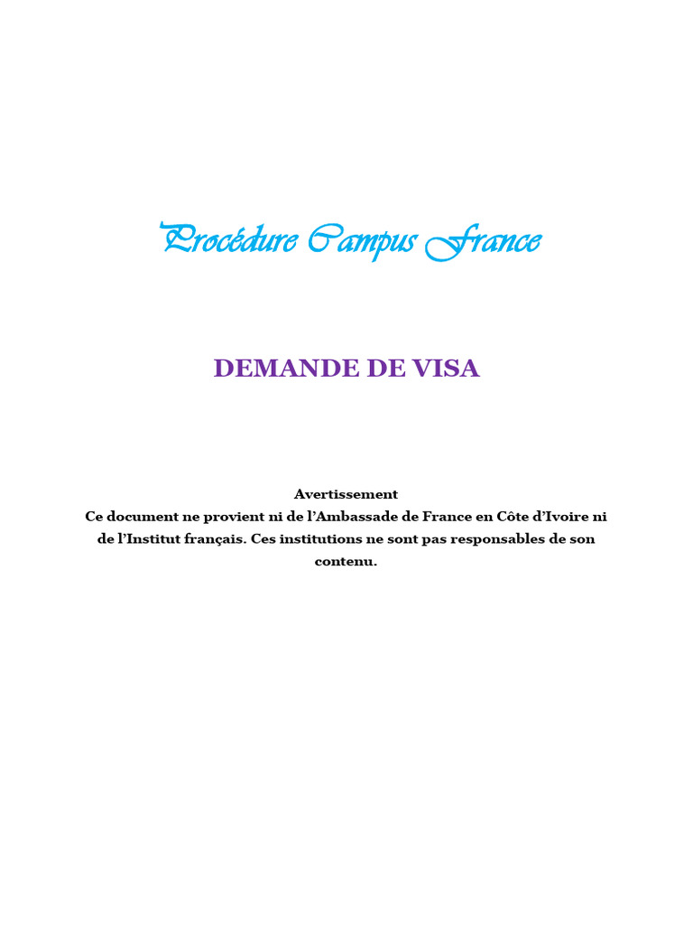 Demande de Visa | PDF
