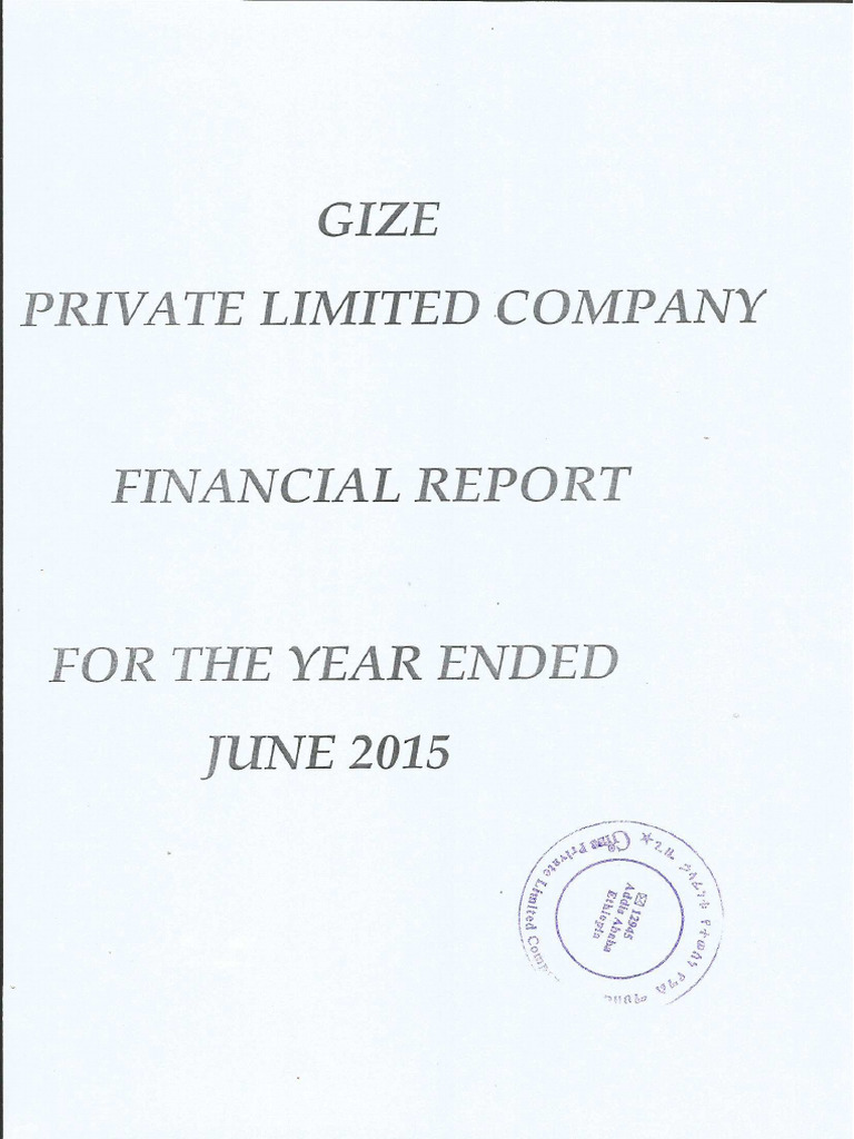 GIZE PLC Finacial Statement 2015 | PDF