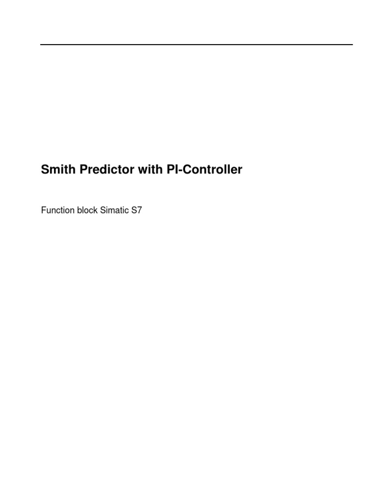 Smith Predictor Desc en | PDF | Programmable Logic Controller ...