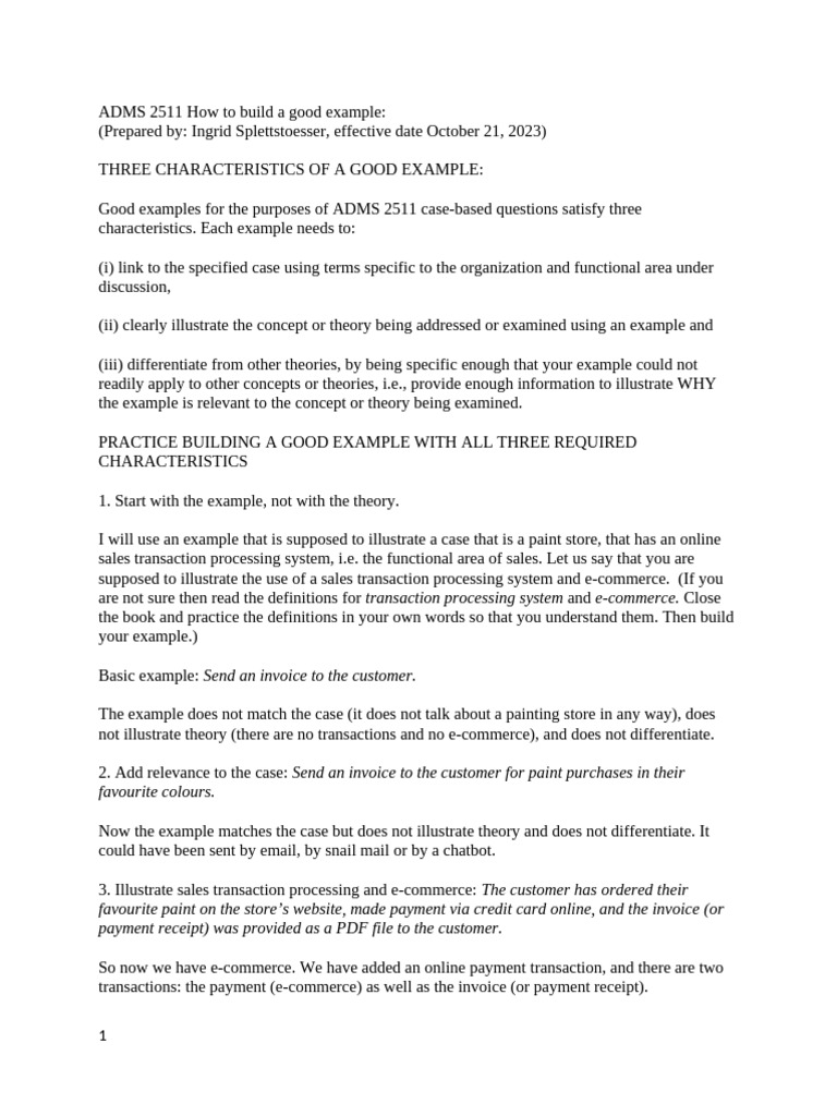 How to Build a Good Example | PDF