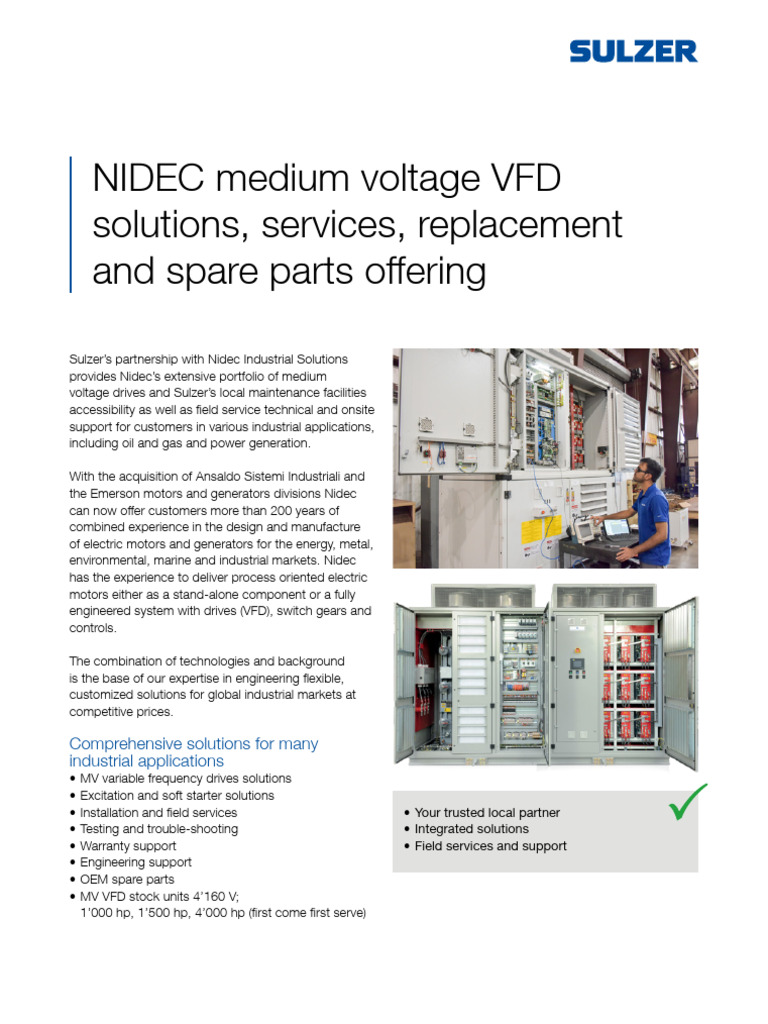 Nidec Medium Voltage VFD Solutions E10649 en 191216 Web | PDF