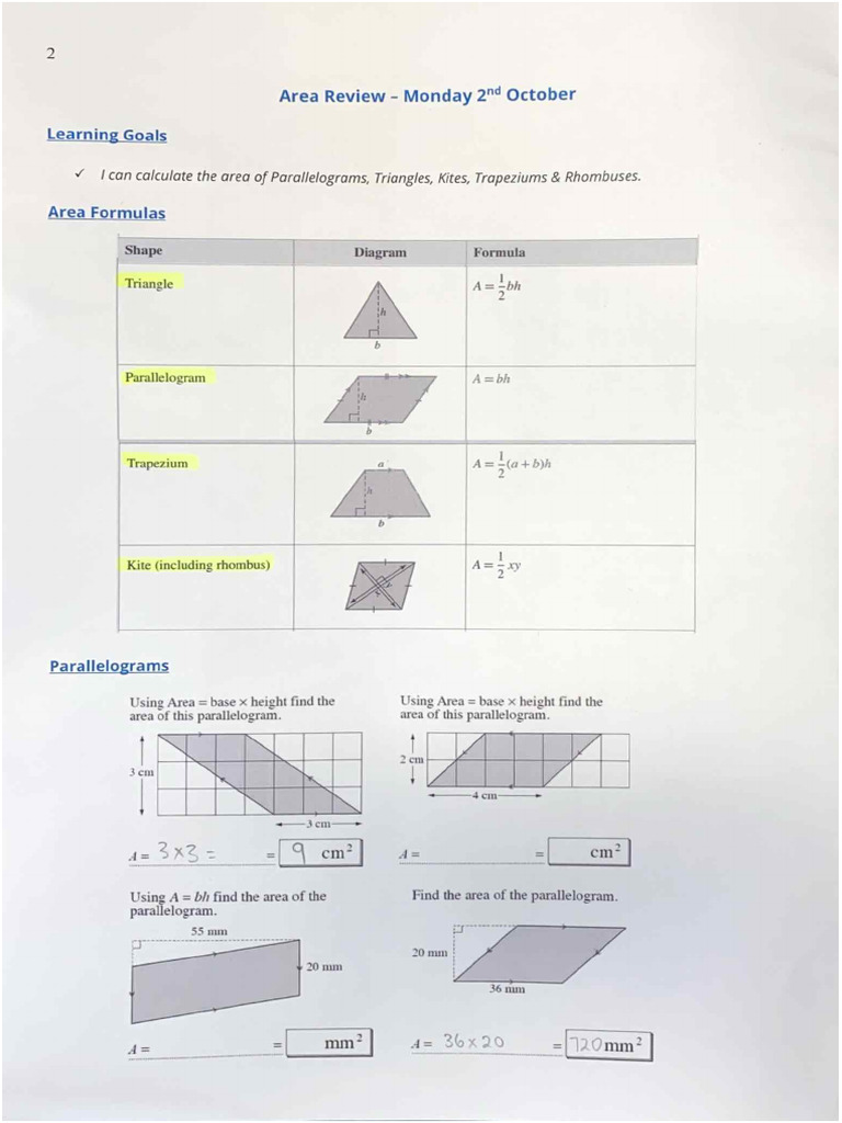 Area Review ANNOTATED Notes | PDF