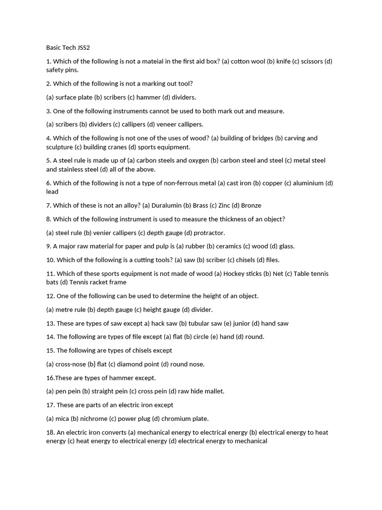 Basic Tech JSS2 2nd Term | PDF