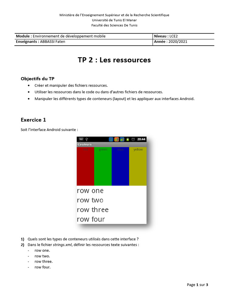TP2 - Les ressourcesLCE | PDF