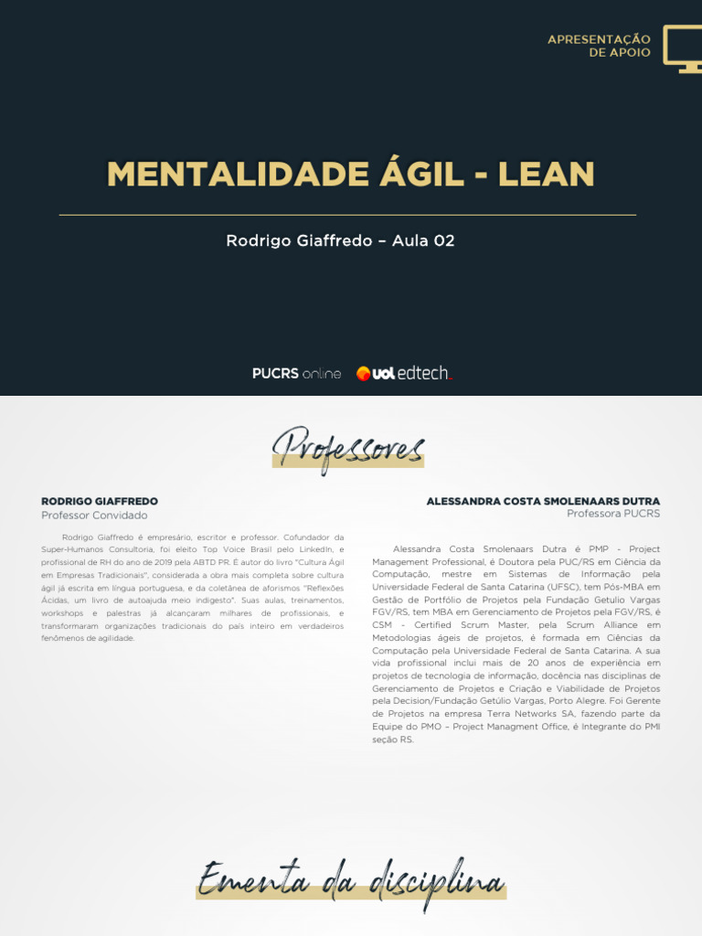 Mentalidade Ágil - Rodrigo Giaffredo - Aula 02 | PDF