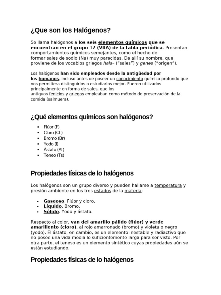 Halógenos | PDF