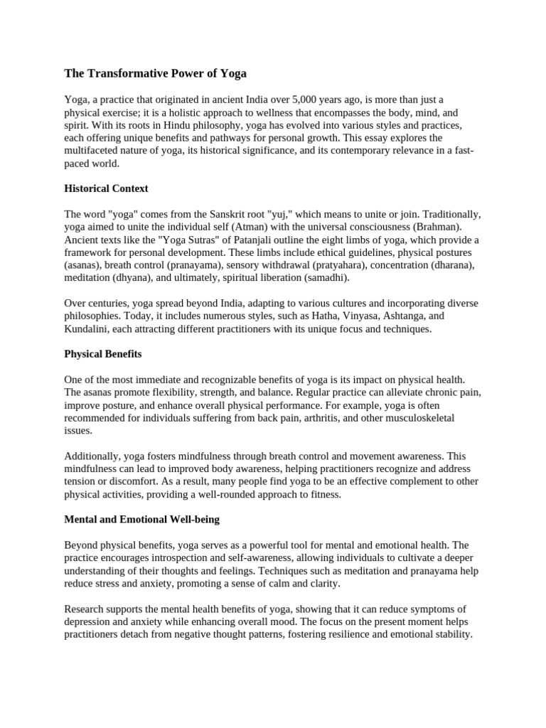 The Transformative Power of Yoga | PDF