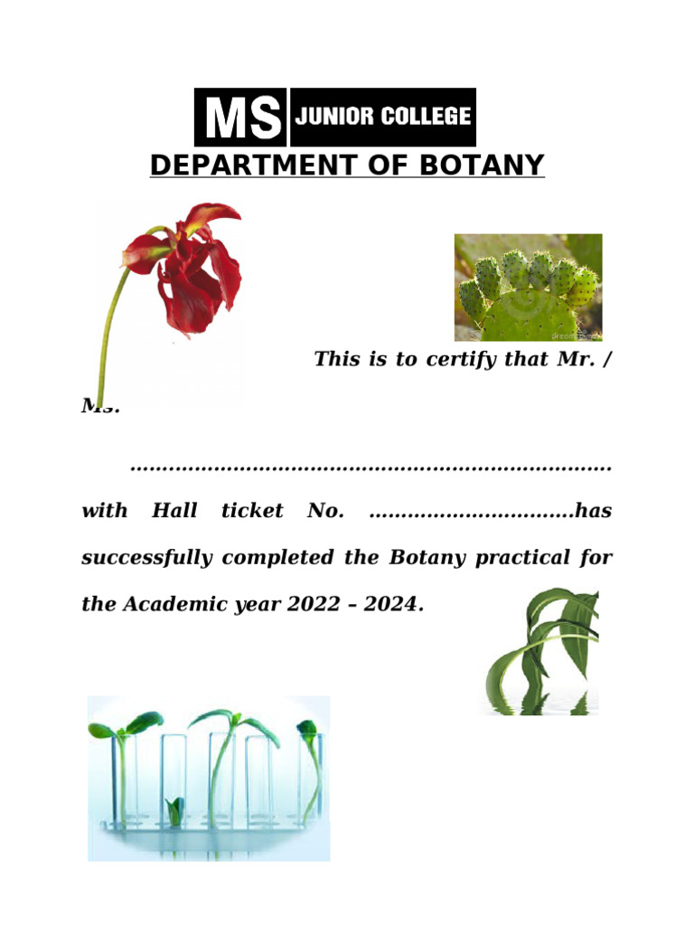 Botany Record Book | PDF
