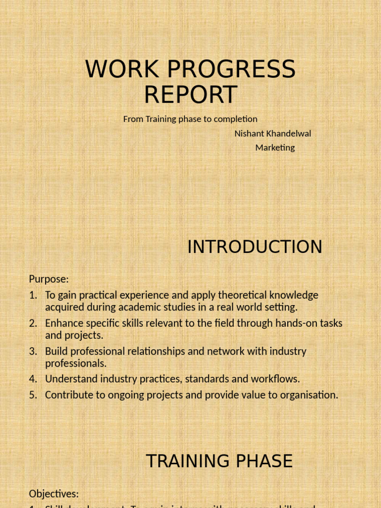 Work Progress Report Acs | PDF | Marketing | Knowledge
