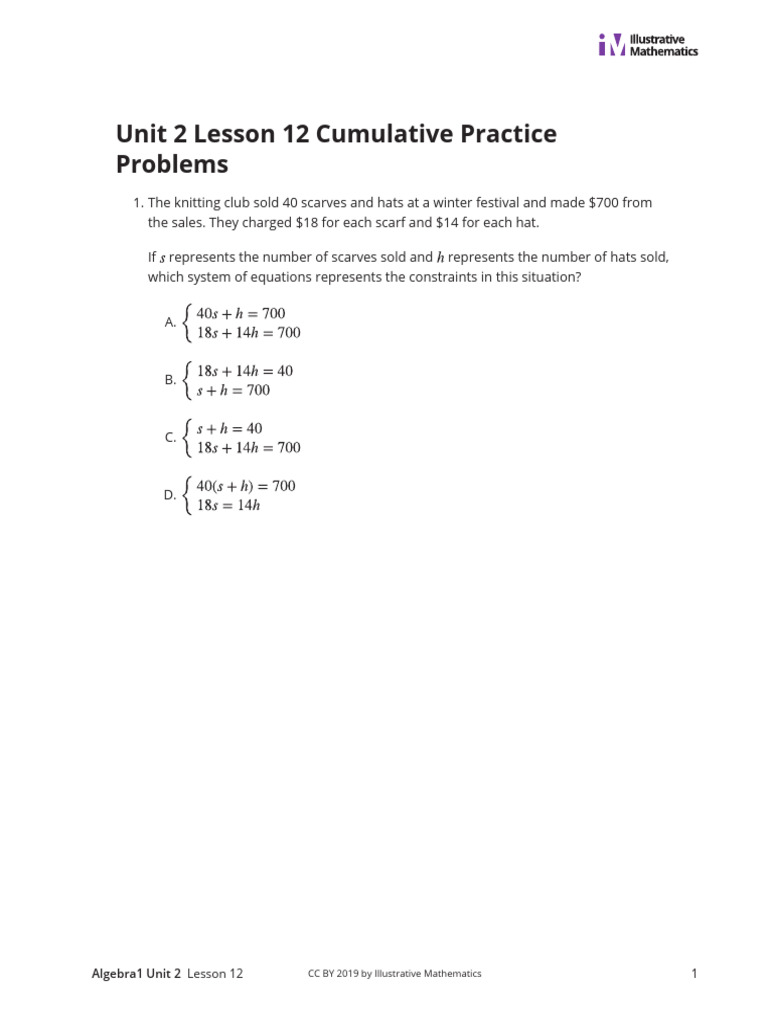 Alg1.2.12 Practice Problems-2 | PDF