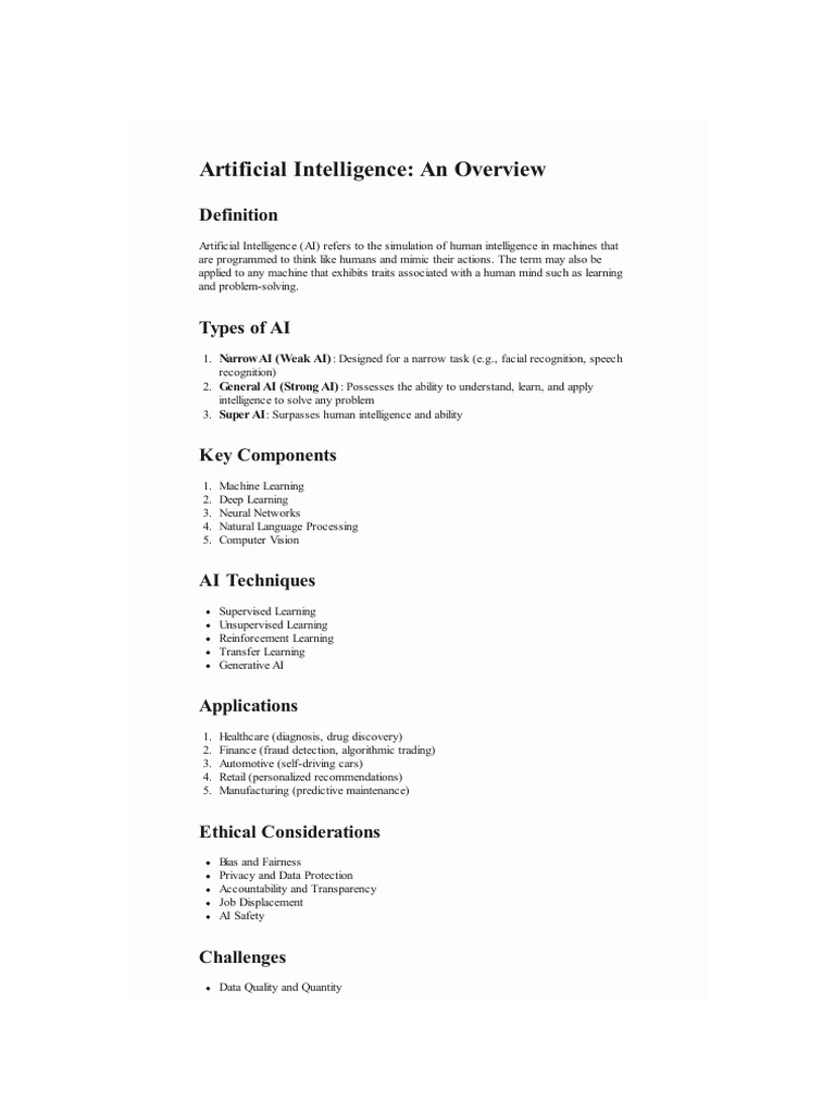 Artificial Intelligence Overview | PDF