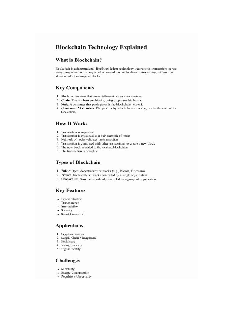 Blockchain Technology Explained | PDF