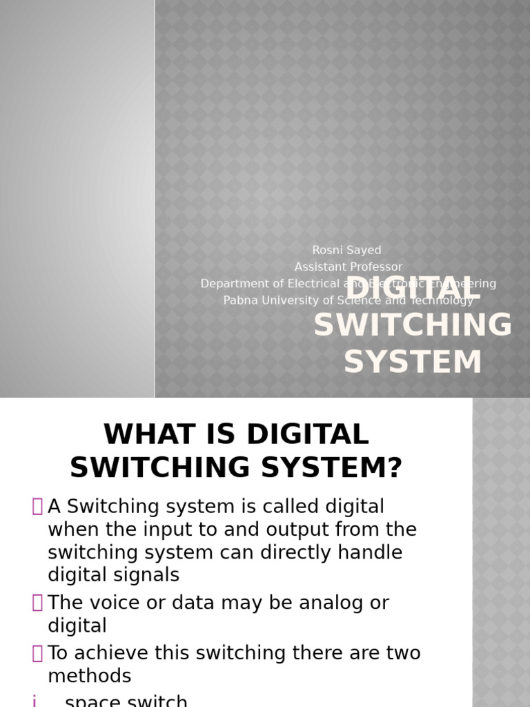 Digital Switching System | PDF