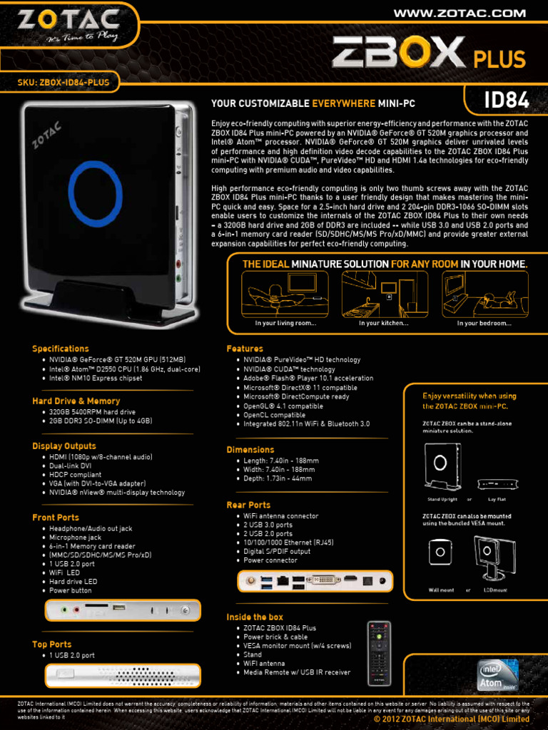 Zbox Id84 Plus U | PDF