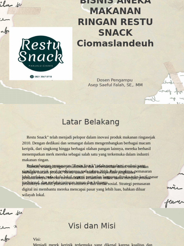 Restu SNACK | PDF