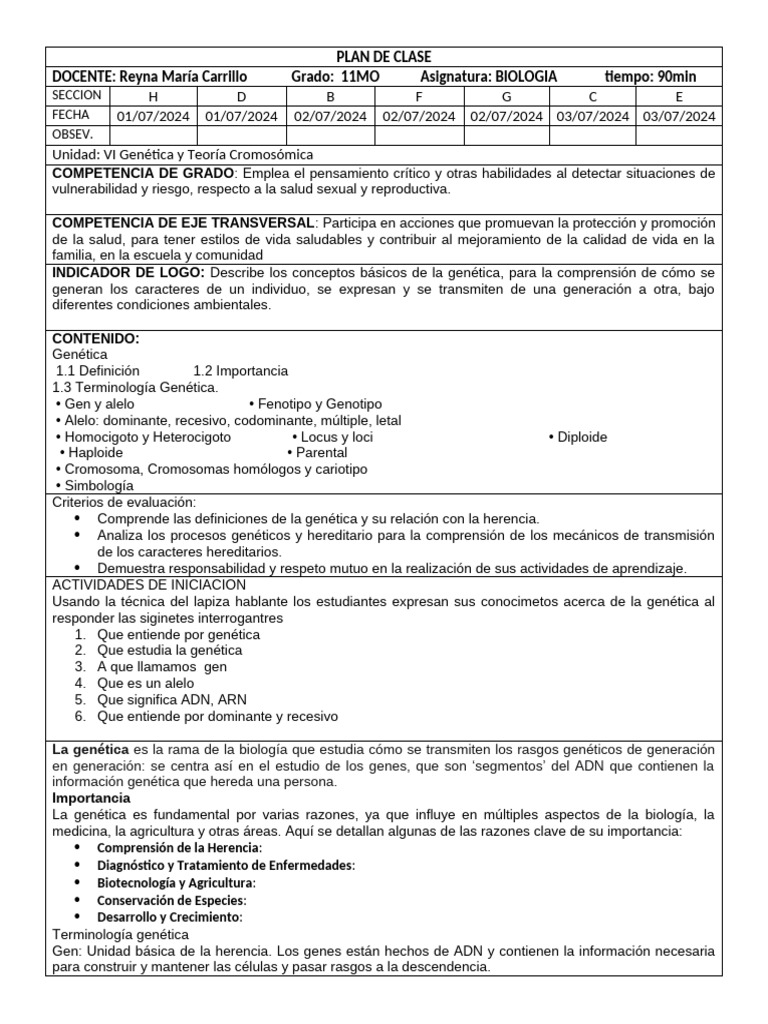 Plan de Clase | PDF