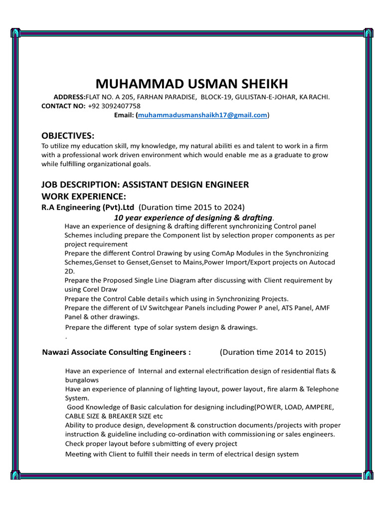 Muhammad Usman Sheikh: Objectives | PDF