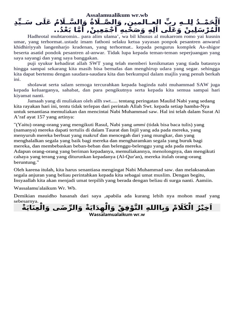 Mauidhoh Hasanah | PDF