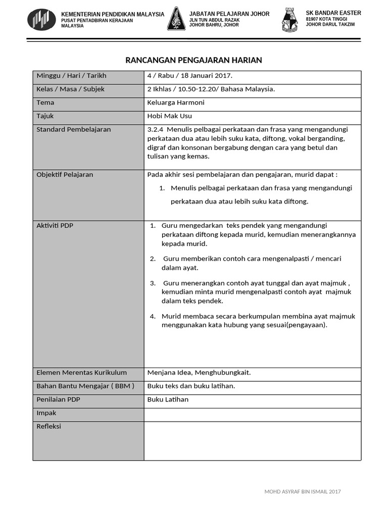 Bm Tahun2 18 Jan Rabu | PDF