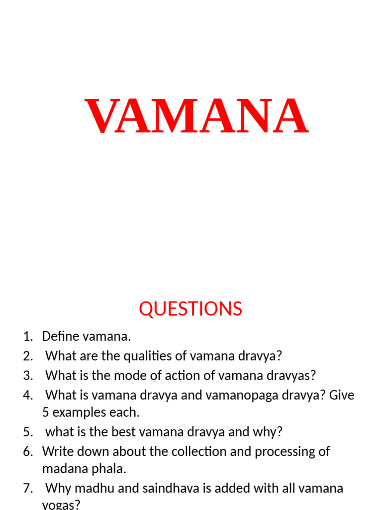 Vamana Karma | PDF | Ayurveda | Religion & Spirituality