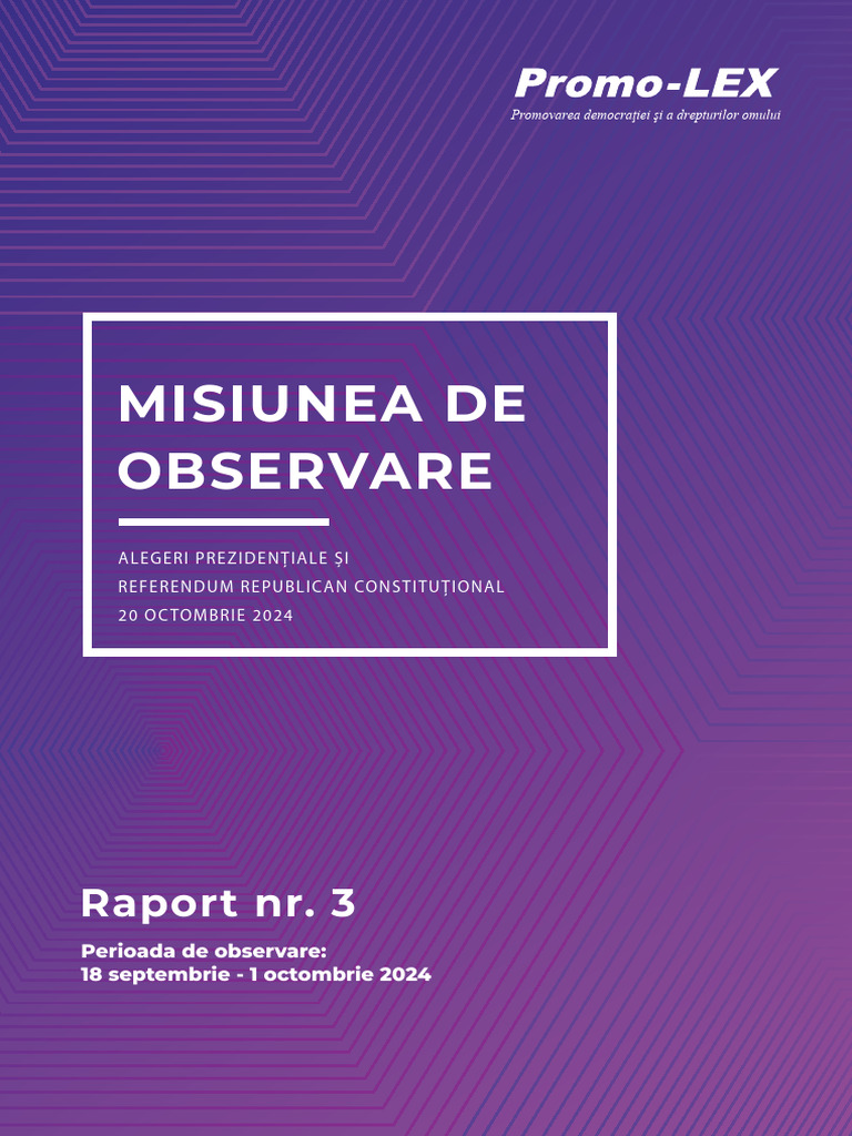 Raport Nr.3 MO Alegeri Prezidentiale Si Referendum Constitutional 2024 | PDF