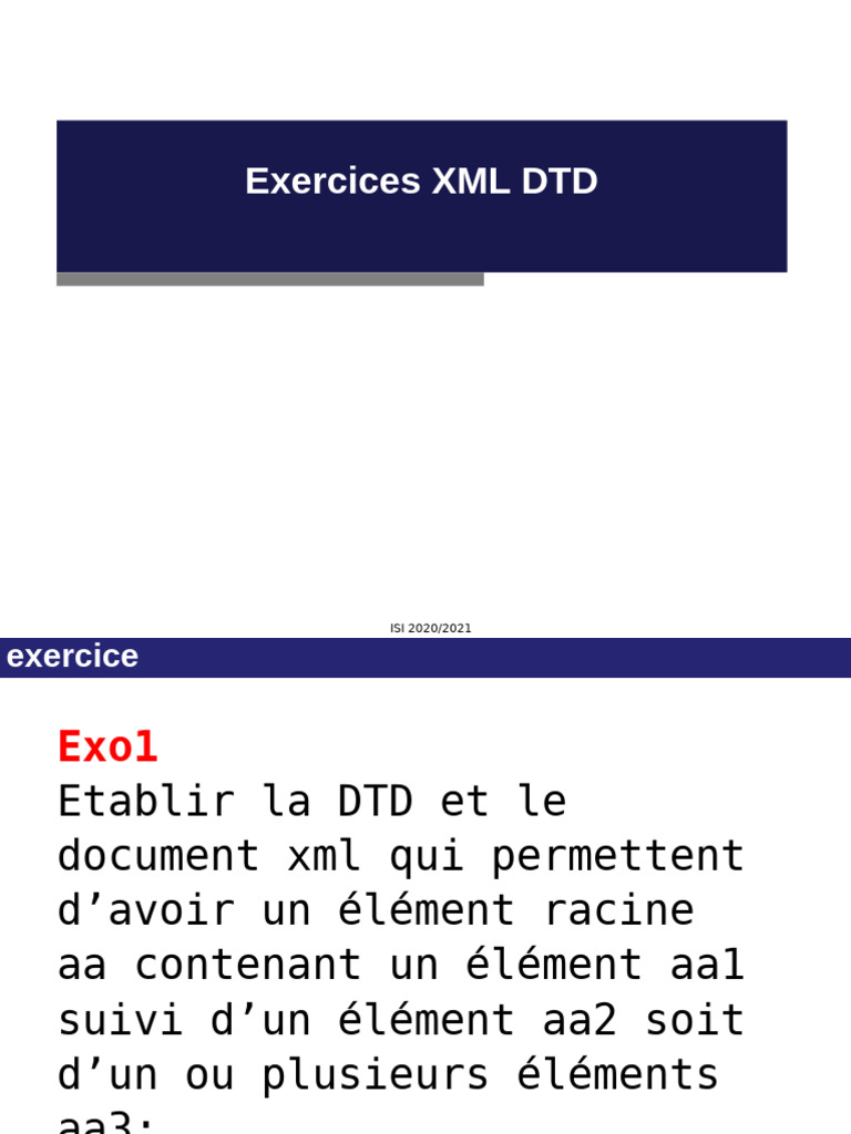 Exercices XML DTD | PDF
