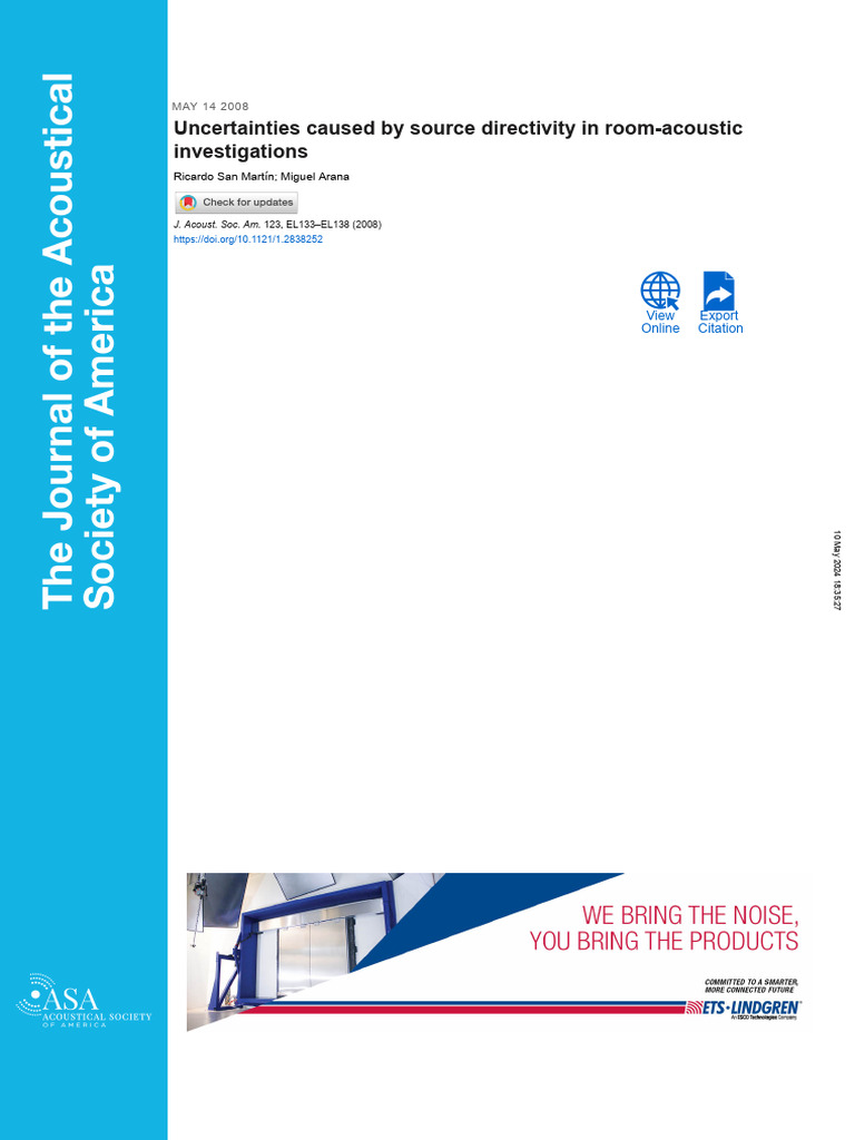Uncertainties caused by source directivity in room-acoustic | PDF