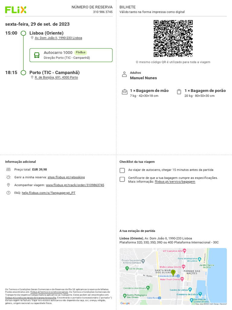 Ticket Lisbon Porto 3109863745 | PDF