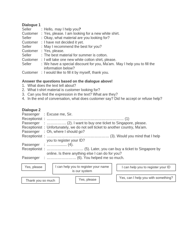 Latihan Soal Offering And Responding Help B Inggris Kelas Xii Ganjil Pdf