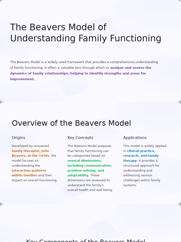 The Beavers Model of Understanding Family Functioning | PDF