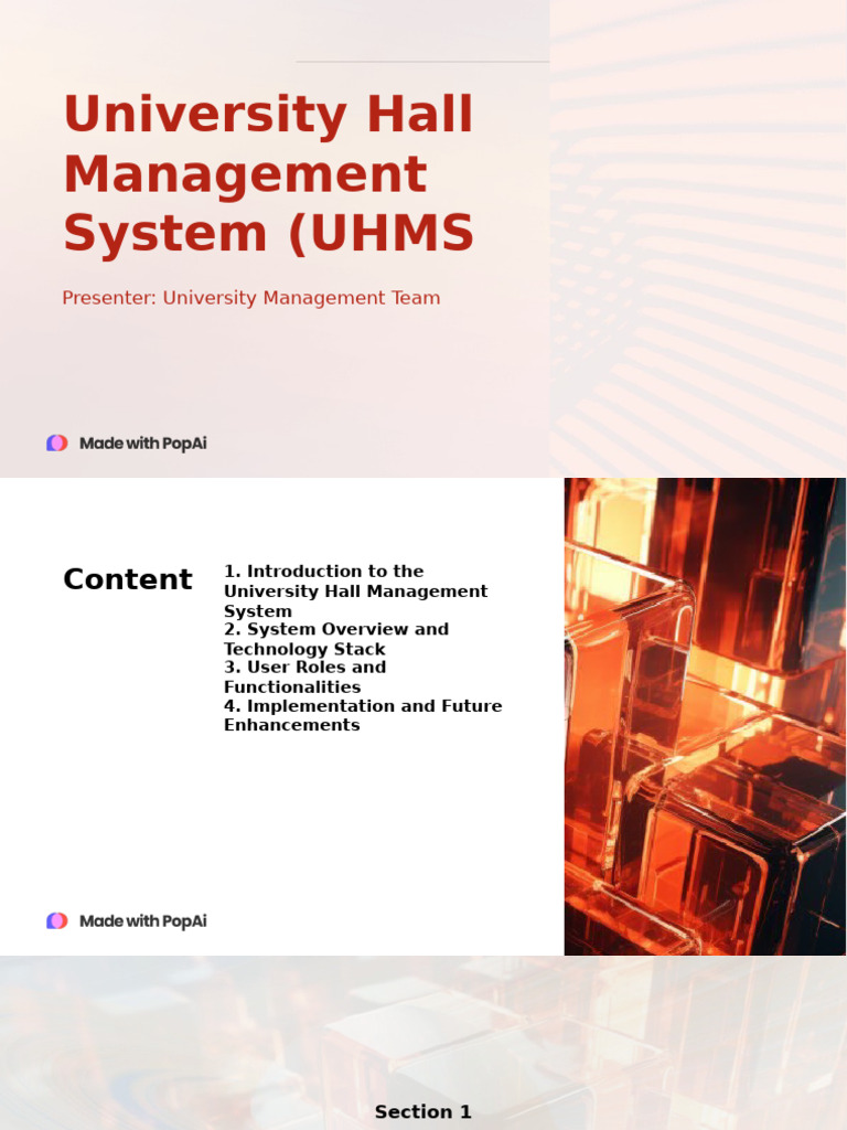 University Hall Management System (UHMS | PDF
