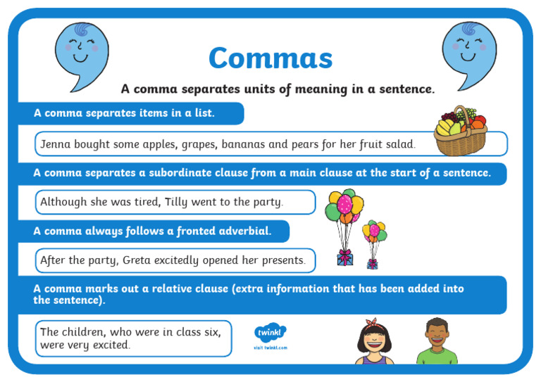 Using Commas Poster | PDF