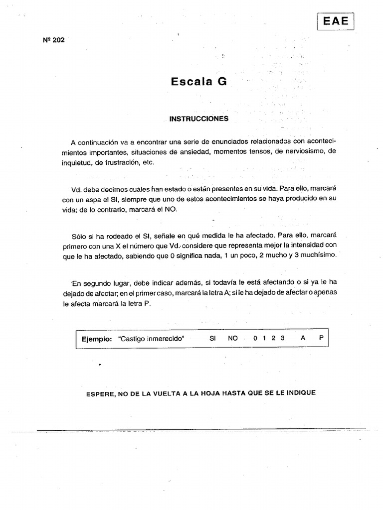 EAE Escala G | PDF