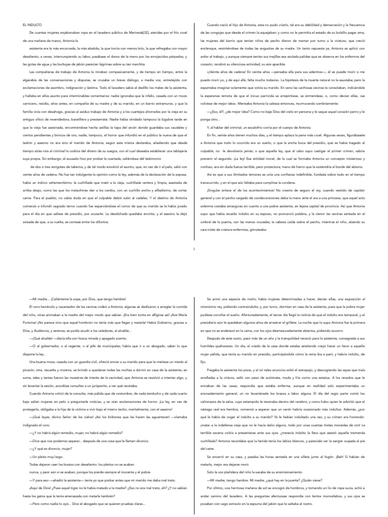 Emilia Pardo Bazán, El Indulto | PDF