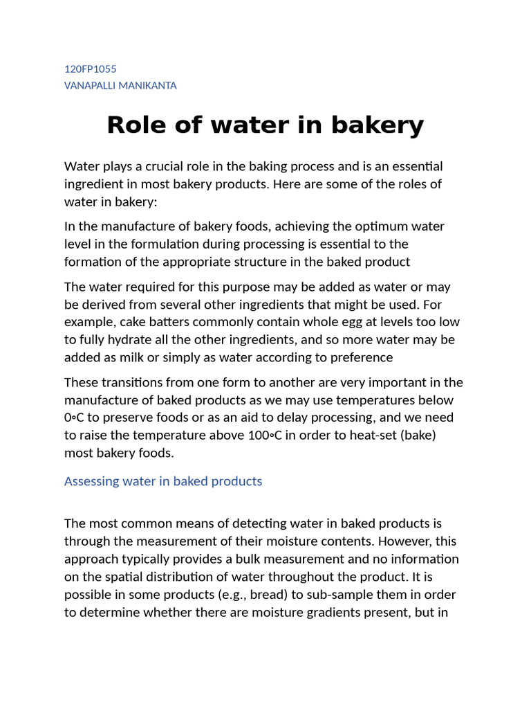 Role of Water | PDF