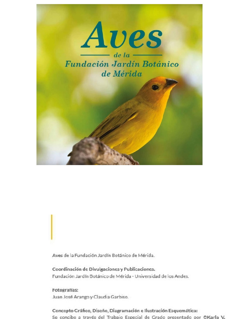 Aves - Aves de La Fundación Jardín Botánico de Mérida | PDF