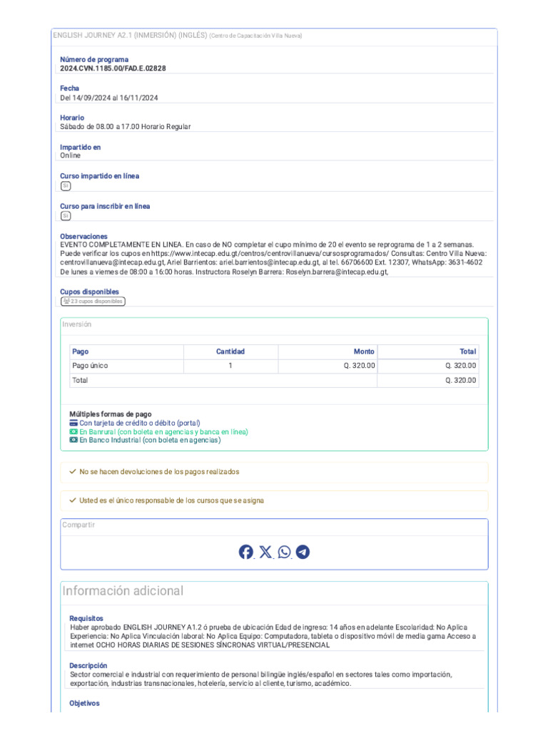 Información de Cursos o Carreras - InTECAP - ¡52 Años Creando Un Futuro ...