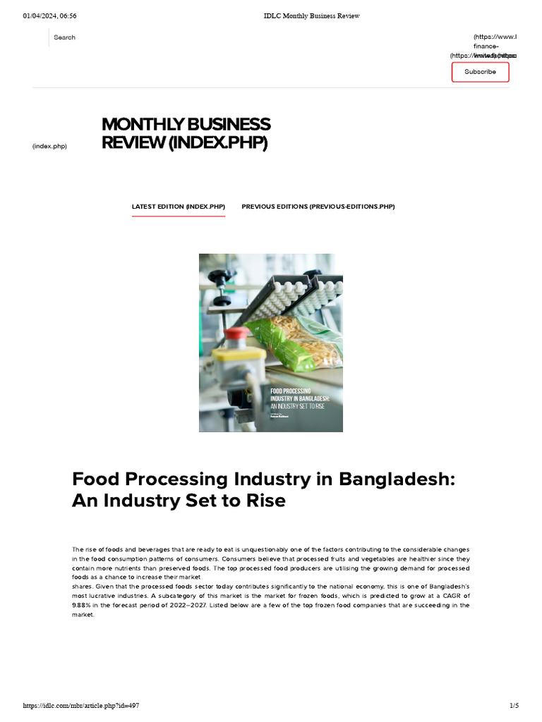 IDLC Monthly Business Review | PDF