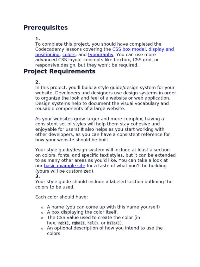 Prerequisites css | PDF