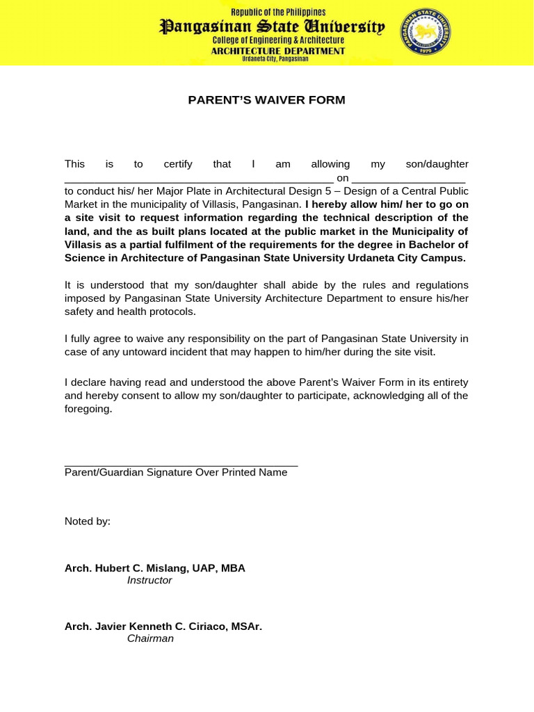 SP Waiver Forms | PDF