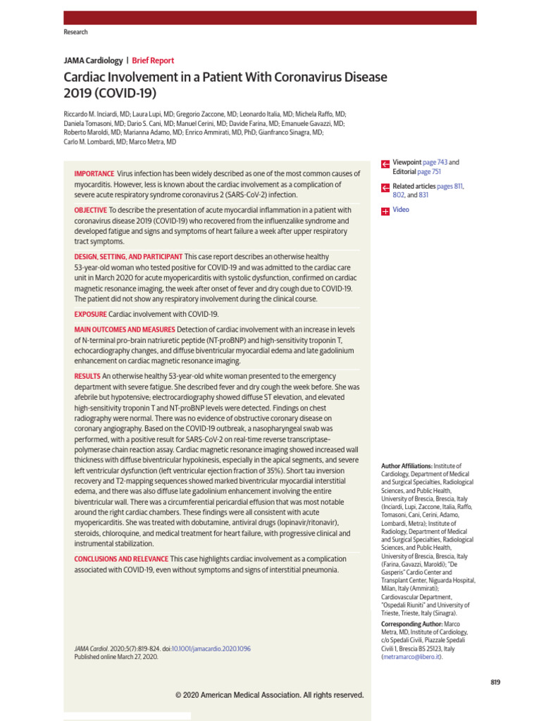 Jamacardiology Inciardi 2020 BR 200005 | PDF