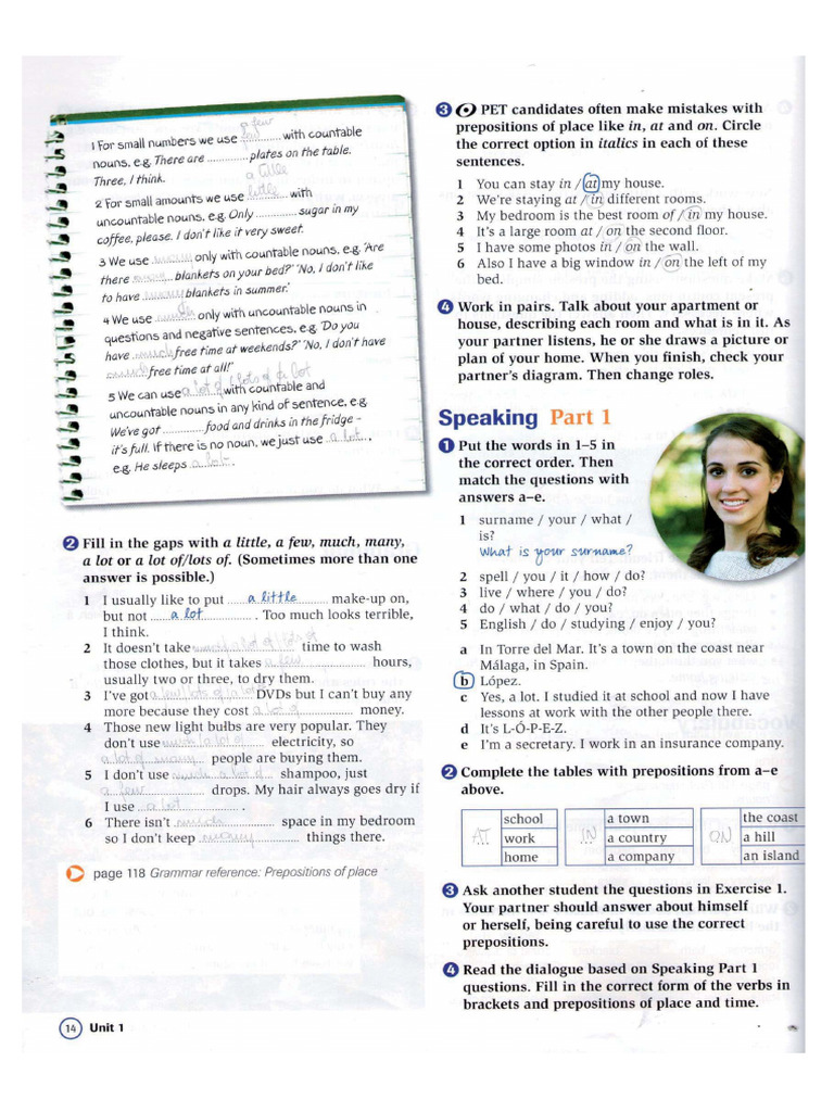 1.2 - Complete PET - Extra Speaking Part 1 pg.14-15 | PDF