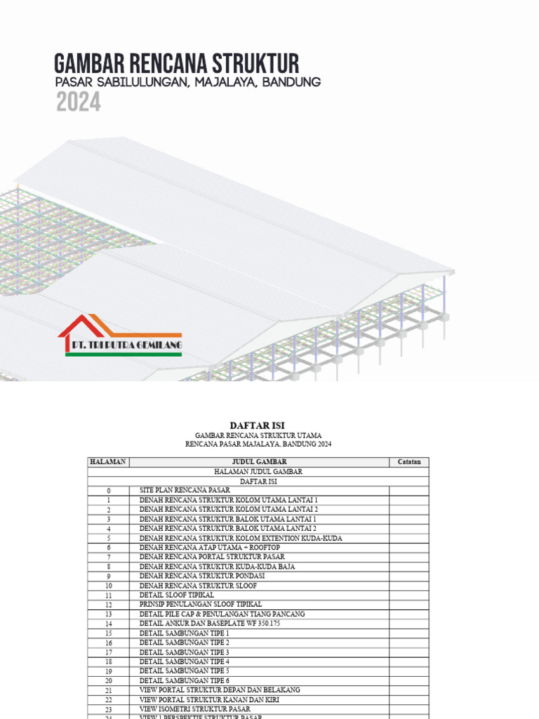 Structure Drawing_pasar Majalaya Bandung | PDF