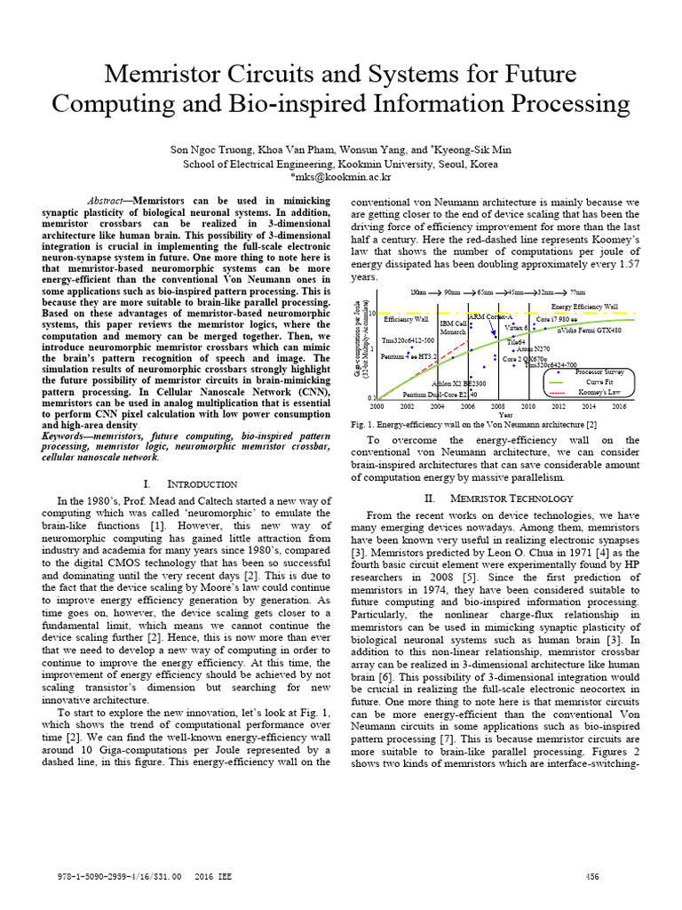 Memristor Circuits and Systems For Future Computing and Bio-Inspired ...