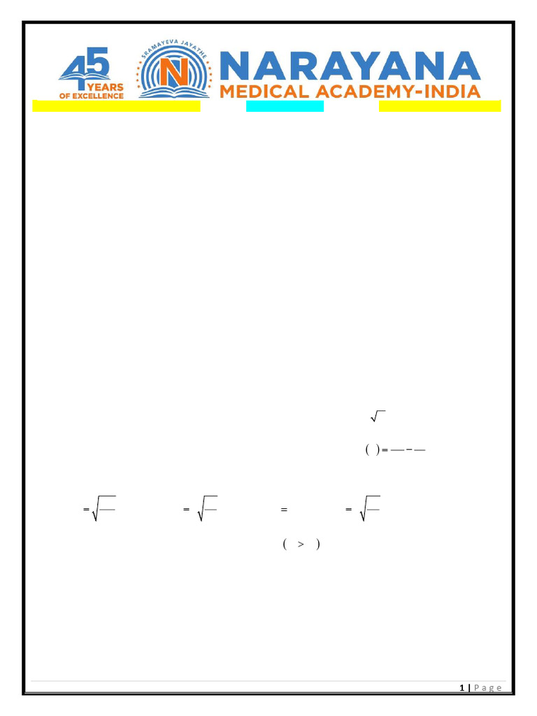 JR Star Neet Cbse Ut-04 Physics Assignment | PDF