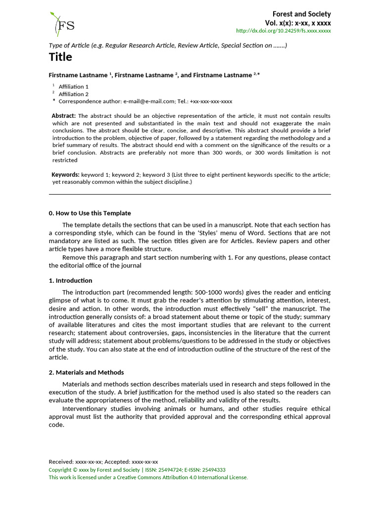 Forest and Society Template | PDF