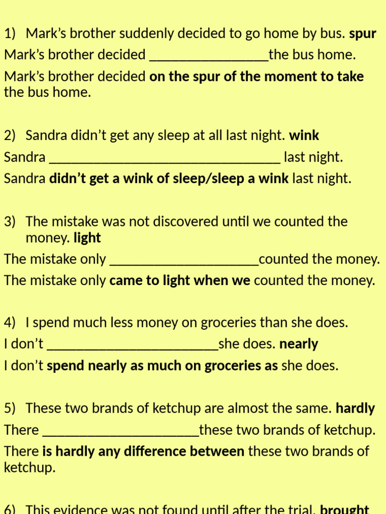 K-W.sentence Transformation 1 | PDF